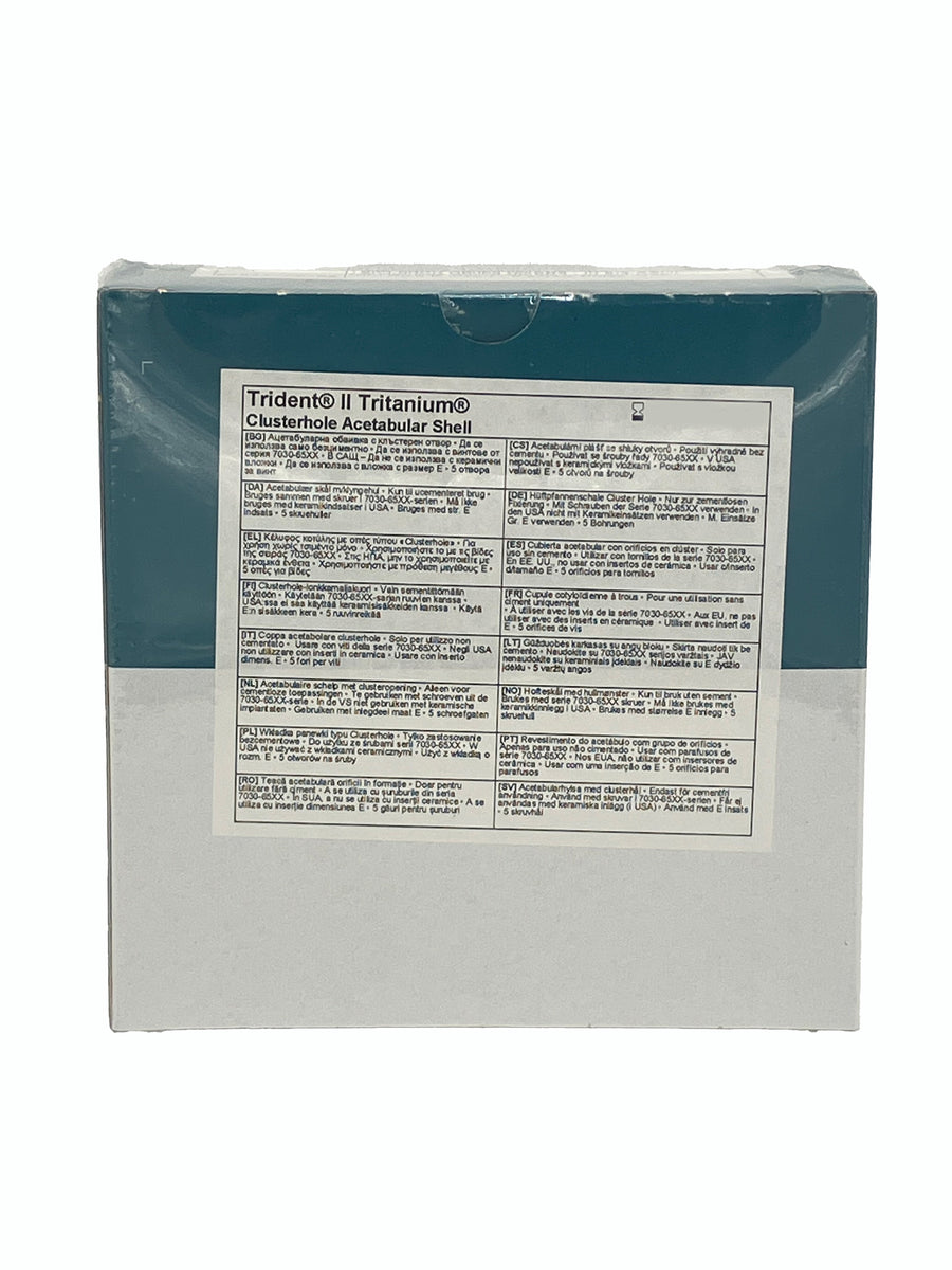 Stryker Trident II Tritanium Clusterhole Acetabular Shell - 52mm – XS ...