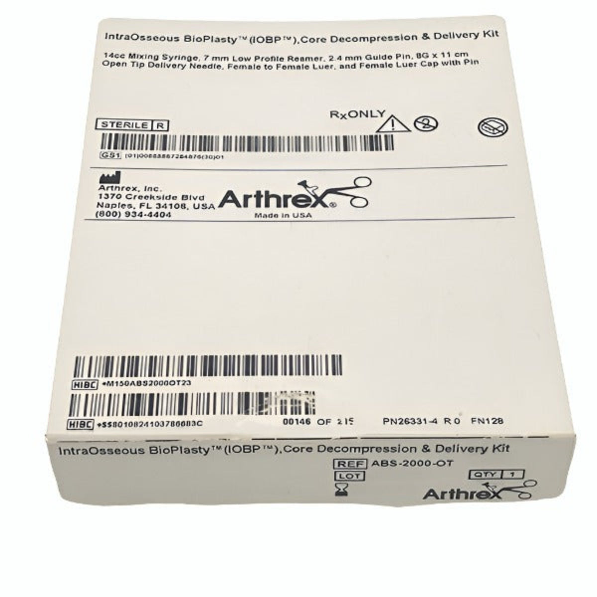 Arthrex Intraosseous Bioplasty Core Decompression & Delivery Kit – XS ...