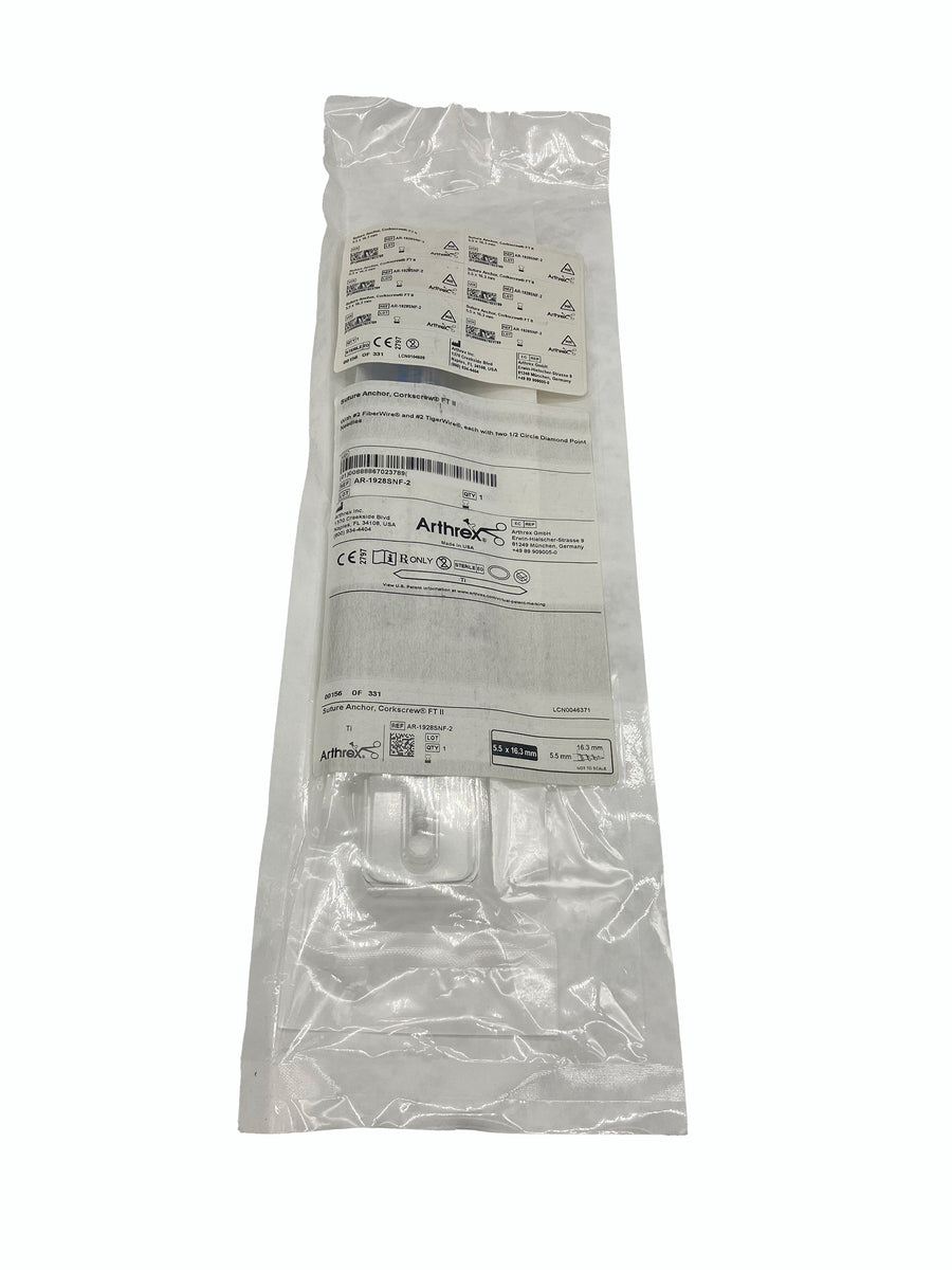 Arthrex Corkscrew FT II Suture Anchor - 5.5mm X 16.3mm - Titanium – XS ...