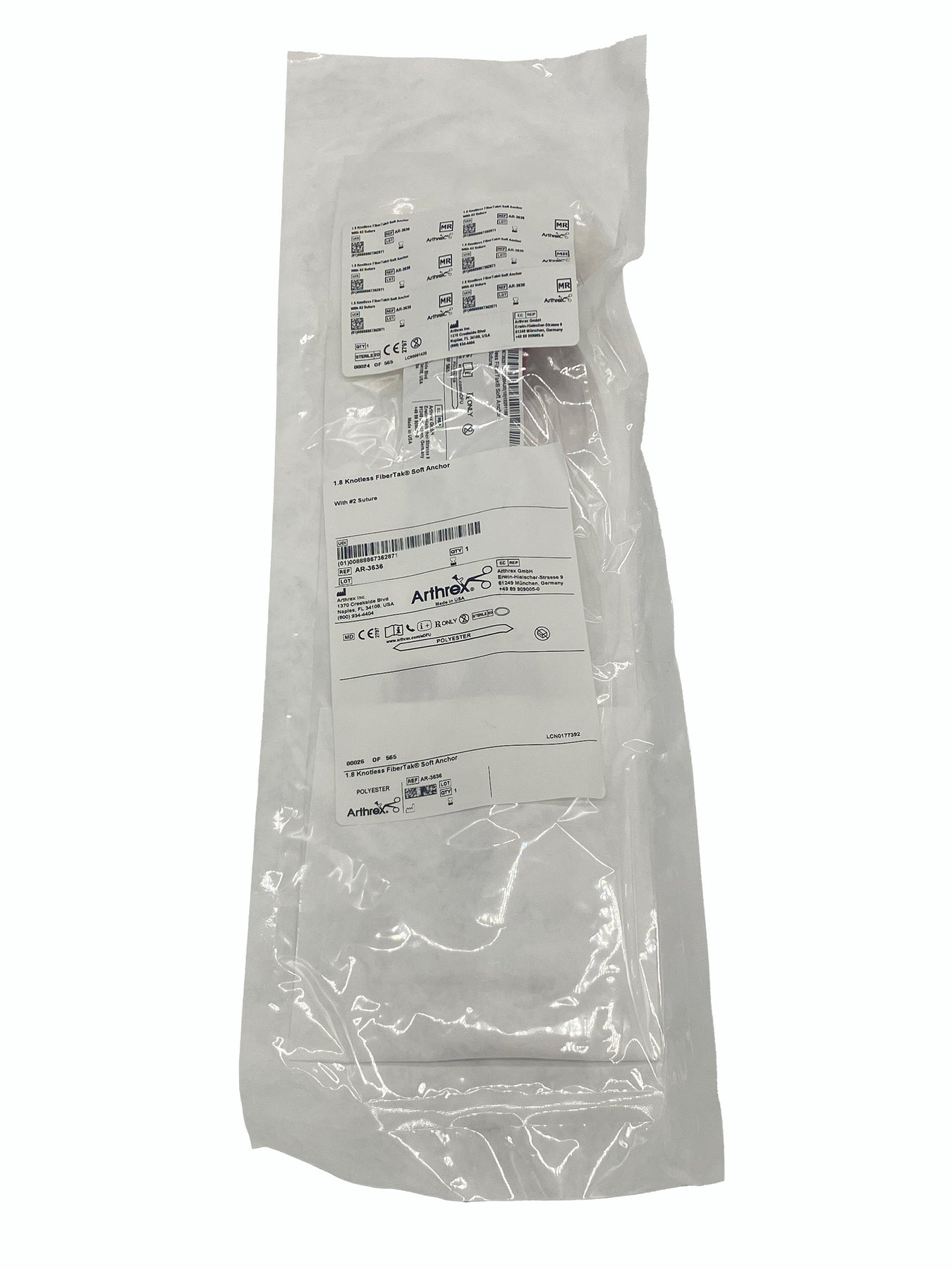 Arthrex 1.8 Knotless Fibertak Soft Anchor with 2 Suture – XS Supply